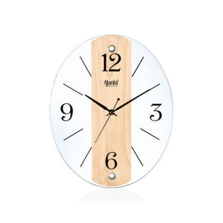 Wall Clock - Wooden Sweep Second Clock - Wooden Glass Clock - 7387 ...