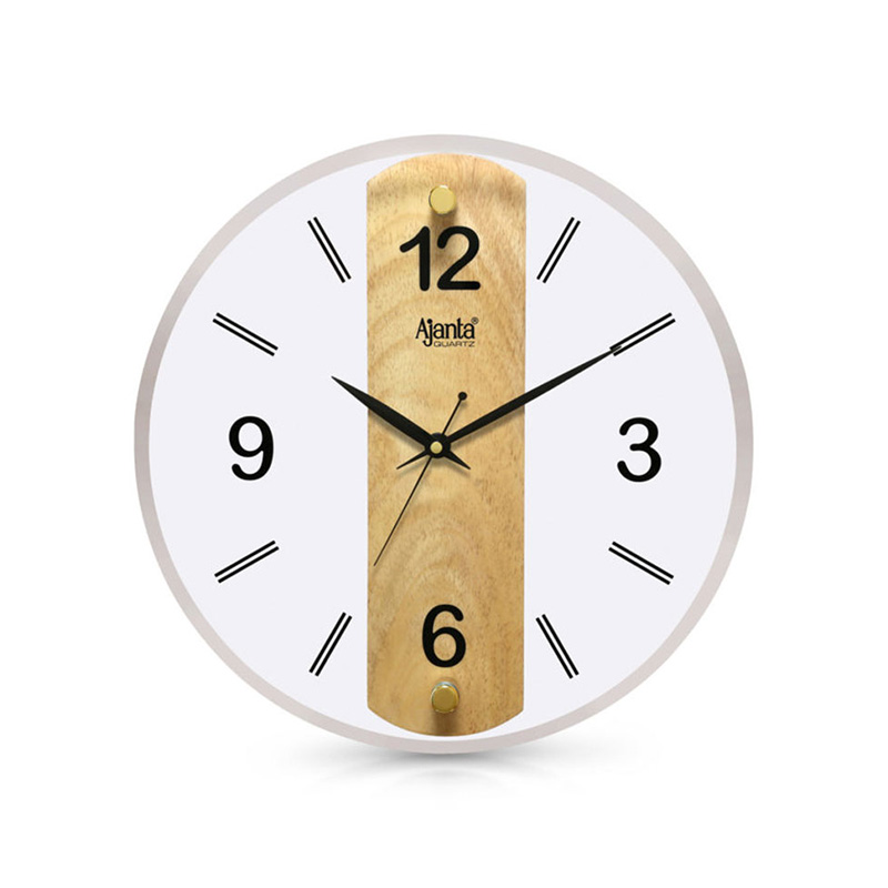Wall Clock - Wooden Sweep Second Clock - Wooden Glass Clock - 7407 ...