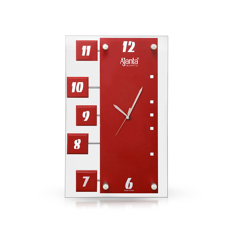 Wall Clock - Wooden Sweep Second Clock - Wooden Glass Clock - 7697 ...