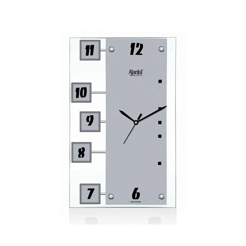 Wall Clock - Wooden Sweep Second Clock - Wooden Glass Clock - 7697 ...