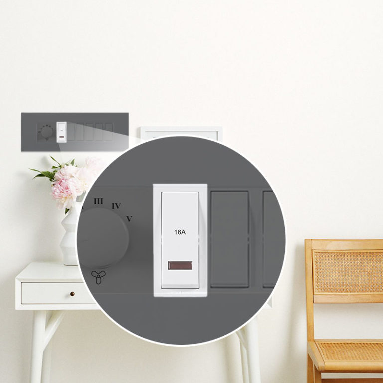 Orpat OSSH-2037 White 16A 1 Way Silver Series Switch with Indicator ...