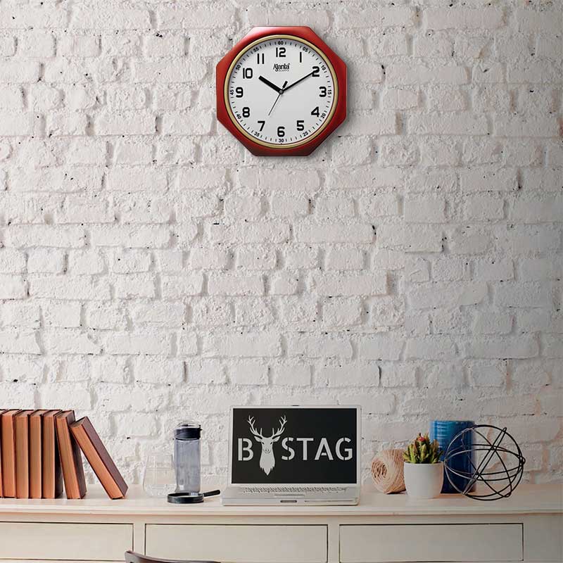 Ajanta 1217 Simple Wall Clock (Red) | Orpat Group