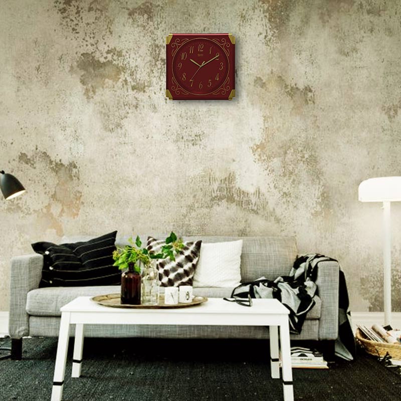 Buy 387 Ajanta Red Simple Wall Clock | Orpat