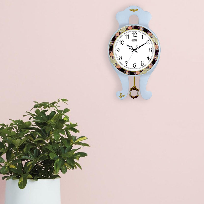 Wall Clock - Wooden Clock - Wooden Pendulum Clock - 8327 - White ...