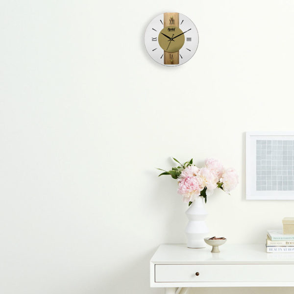 Wall Clock - Wooden Sweep Second Clock - Wooden Glass Clock - 7217 ...