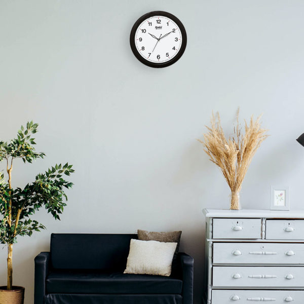 Wall Clock - Wooden Sweep Second Clock - Wooden Glass Clock - 7607 ...