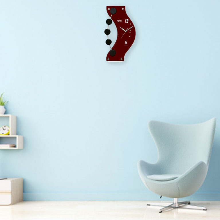 Wall Clock - Wooden Sweep Second Clock - Wooden Glass Clock - 7707 ...