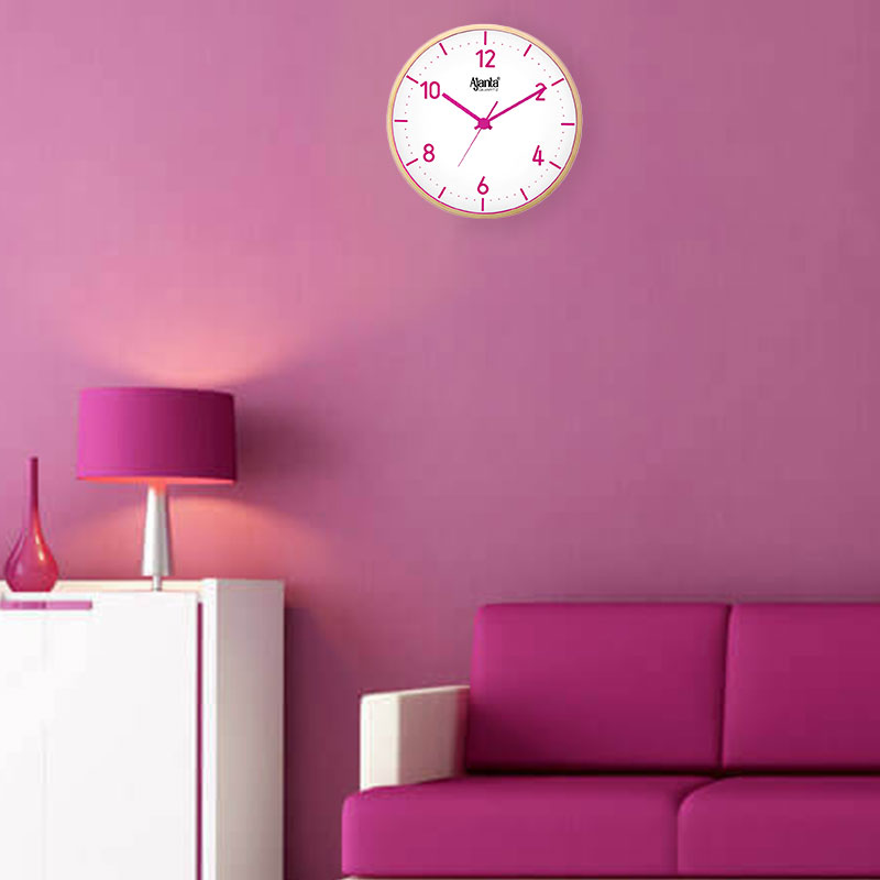 Wall Clock - Wooden Sweep Second Clock - Wooden Glass Clock - 8347 ...