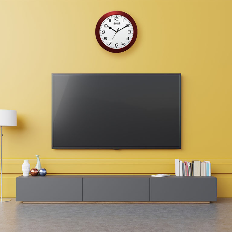 Wall Clock - Wooden Simple Clock - 7657 - Red - Orpat Group