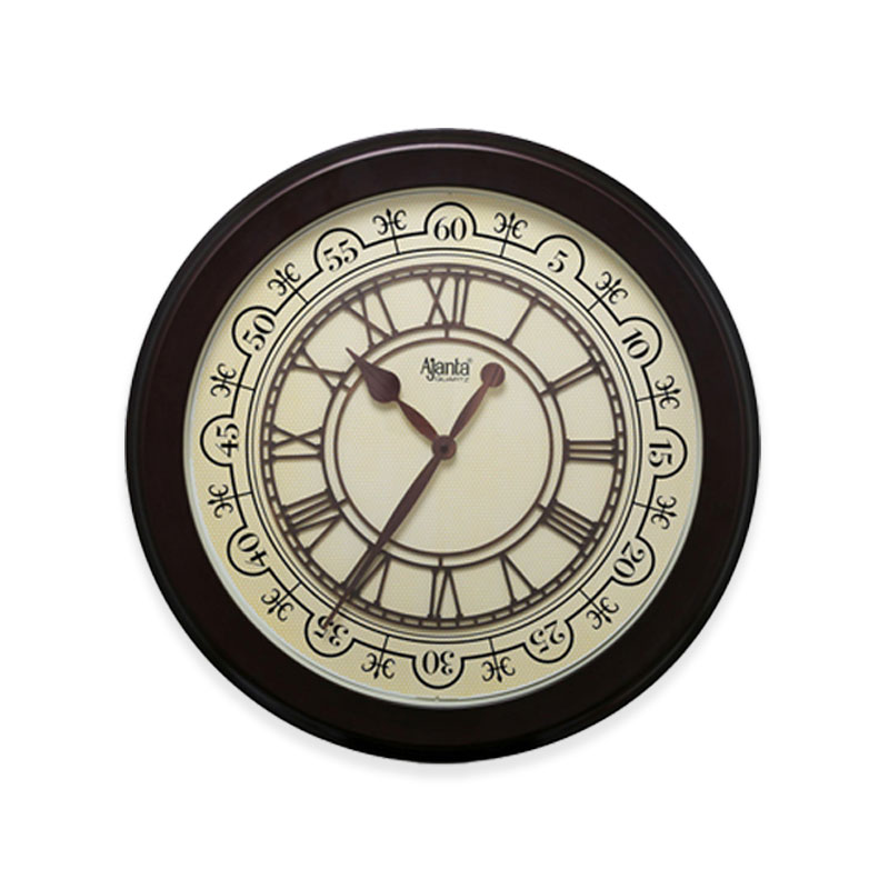 Ajanta 2487 Designer Wall Clock (Brown) | Orpat Group