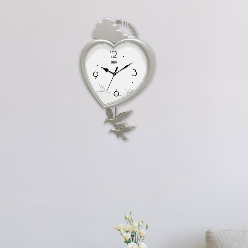 Silver Wall Clock With Pendulum at Alica Martel blog