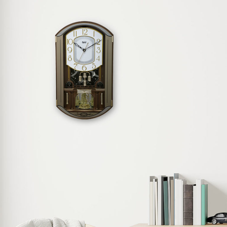 Buy 2627 Ajanta Brown Decorative Diomands Classic Musical Pendulum Wall ...