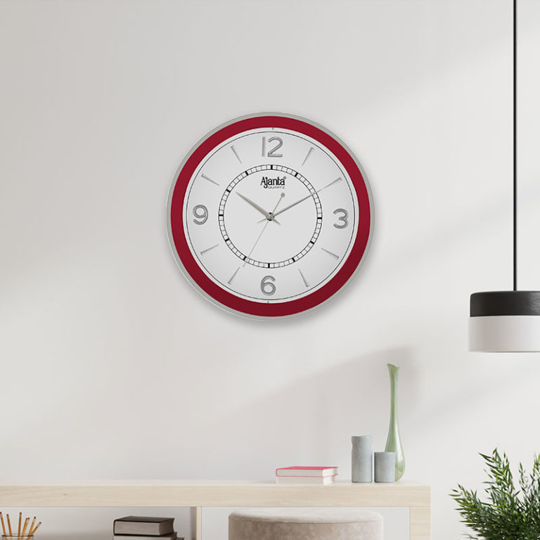 1877 Red Designer Sweep Second Clock | Orpat