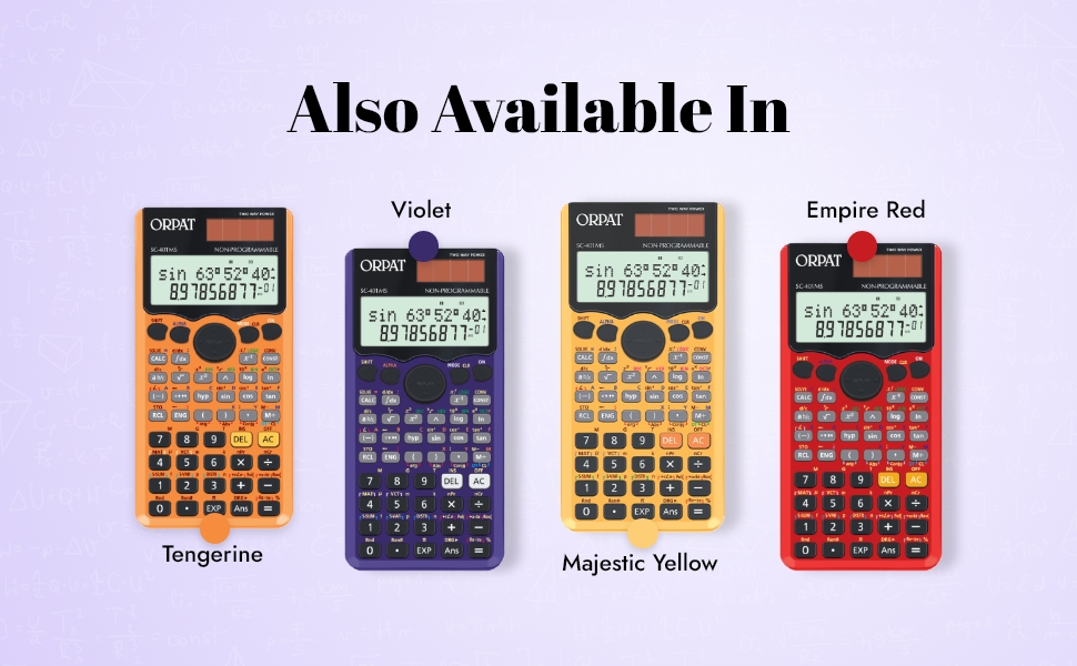 Scientific Desktop Calculators SC-401 MS TENGERINE - Orpat Group