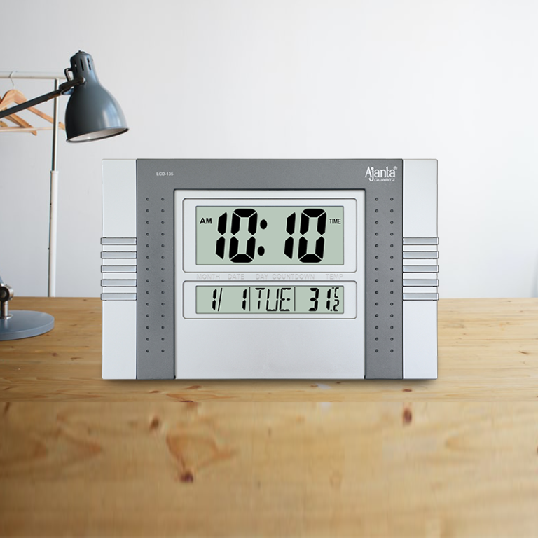 Wall Clock - Desktop Display - LCD Clock - Calendar Clock - LCD 135 ...