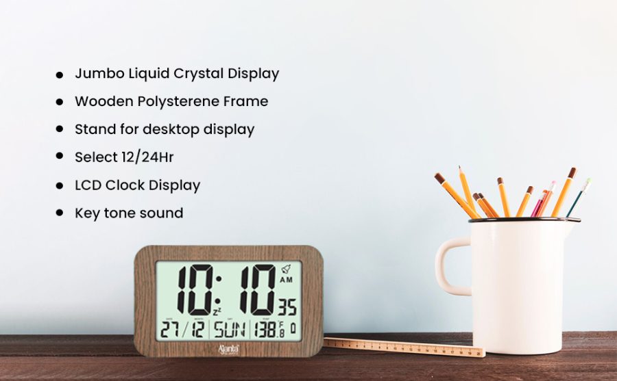 Wall Clock - Desktop Display - LCD Clock - Calendar Clock - LCD 140 ...