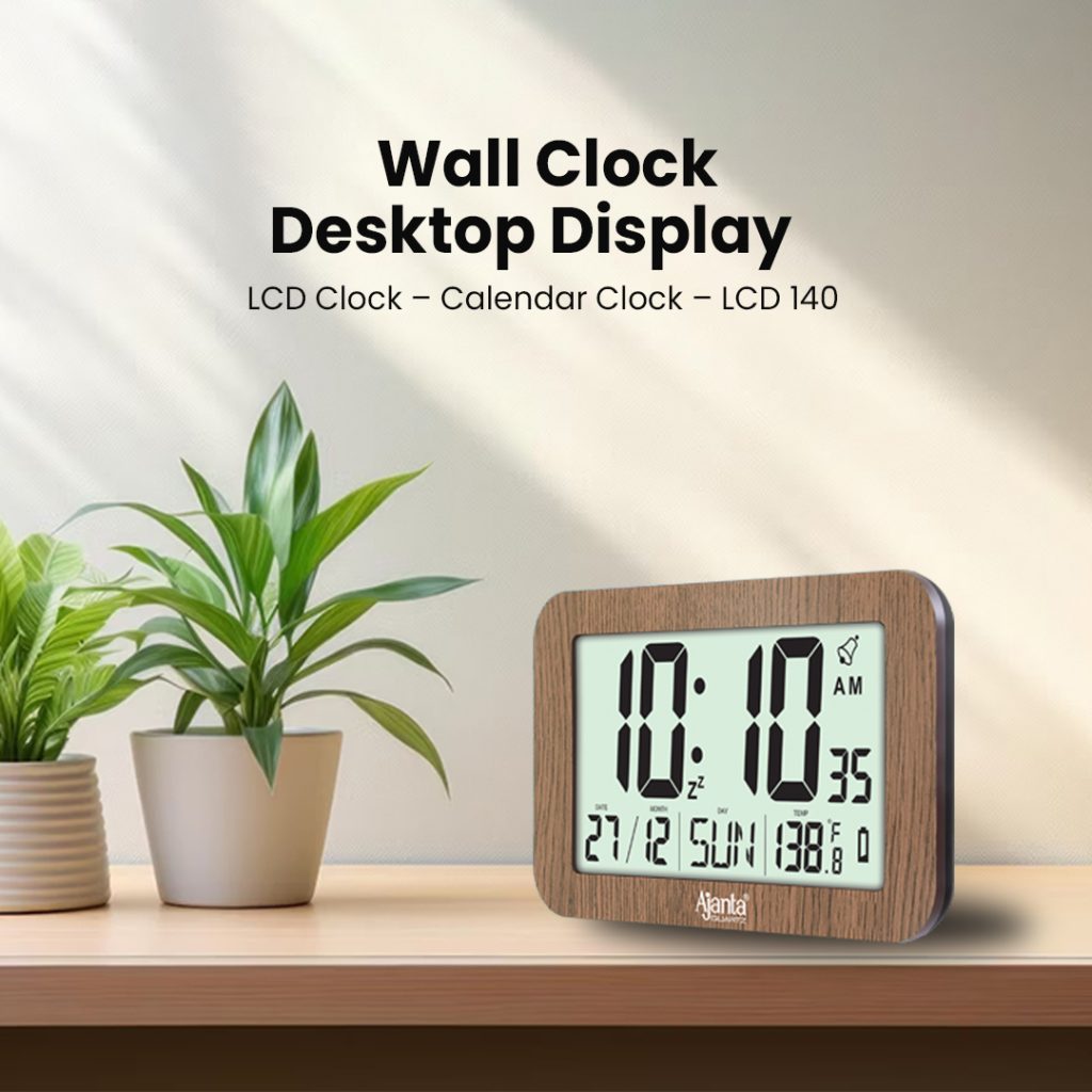Wall Clock - Desktop Display - LCD Clock - Calendar Clock - LCD 140 ...