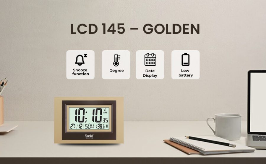 Wall Clock - Desktop Display - LCD Clock - Calendar Clock - LCD 145 ...
