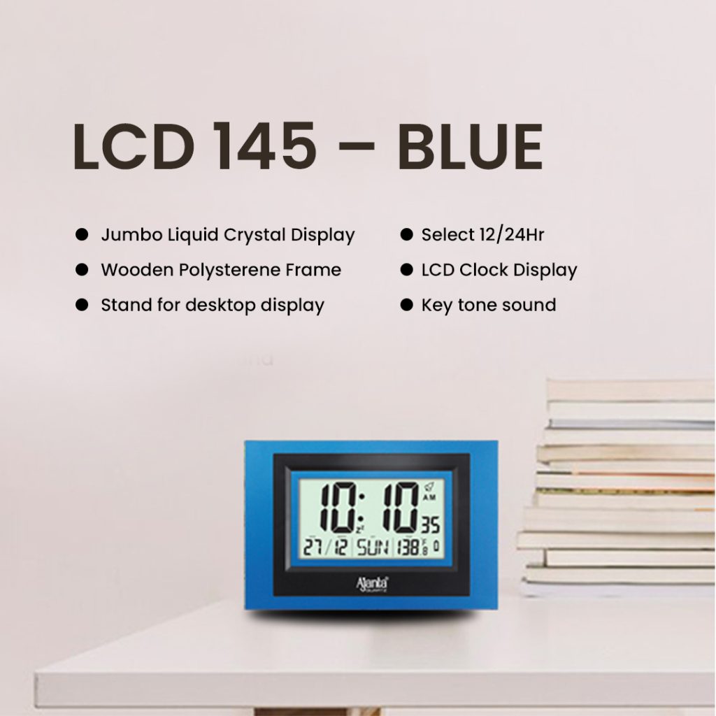 Wall Clock - Desktop Display - LCD Clock - Calendar Clock - LCD 145 ...