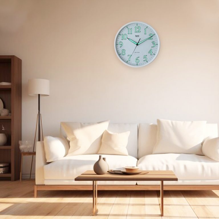 Wall Clock - Night Glow Clock - 1017 - White - Orpat Group