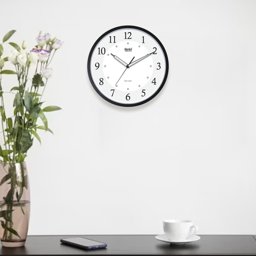 Night Glow Wall Clock - 1037 - Black - Orpat Group