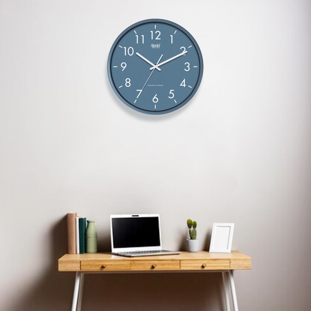 Designer Wall Clock - 1067 - Mettalic Blue - Orpat Group