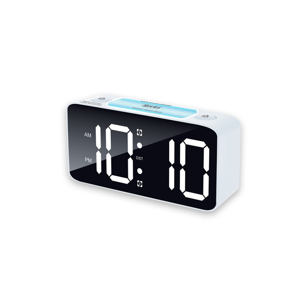 Wall Clock - Digital Clock - Digital Alarm Clock - DA-155 - White ...